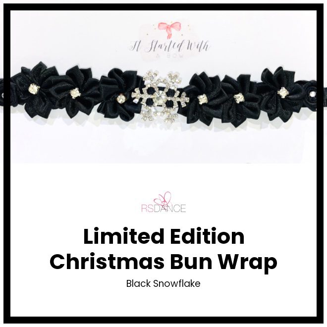 Black Snowflake Christmas Bun Wrap - RS Dance